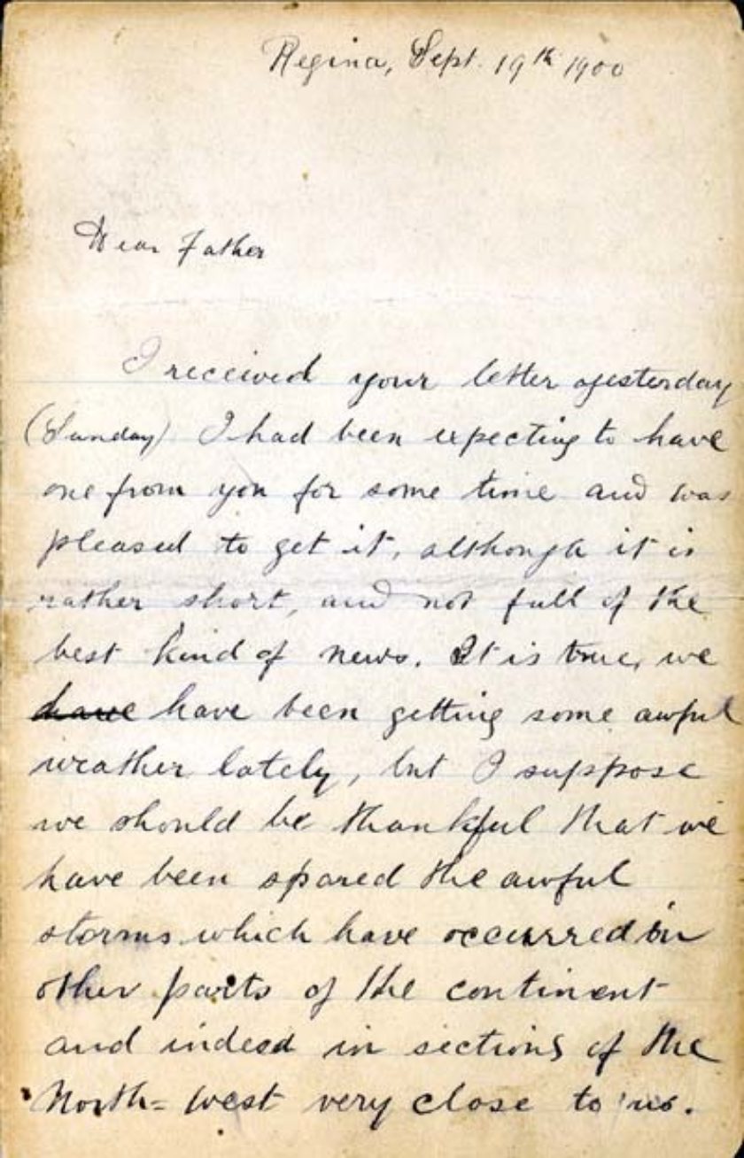 93-0026 1900 Storm Letter | Galveston & Texas History Center