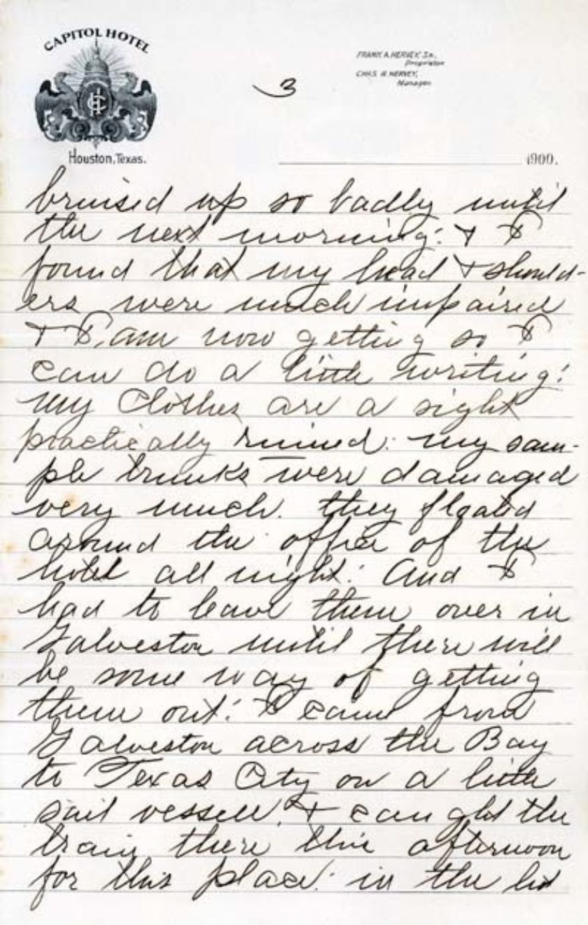 91-0012 1900 Storm Letter | Galveston & Texas History Center